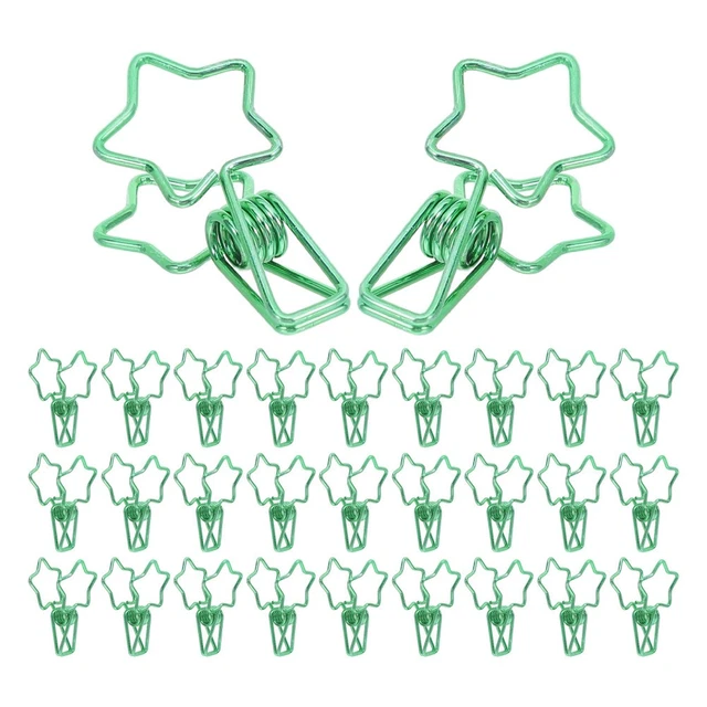 50 PCS METAL Five-pointed Star Clip Wire Paper Clips Binder Colored $28 ...