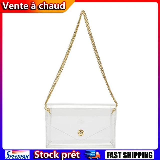WOMEN CLEAR TRANSPARENT Bag Small Flap Phone Stadium Approved Crossbody ...