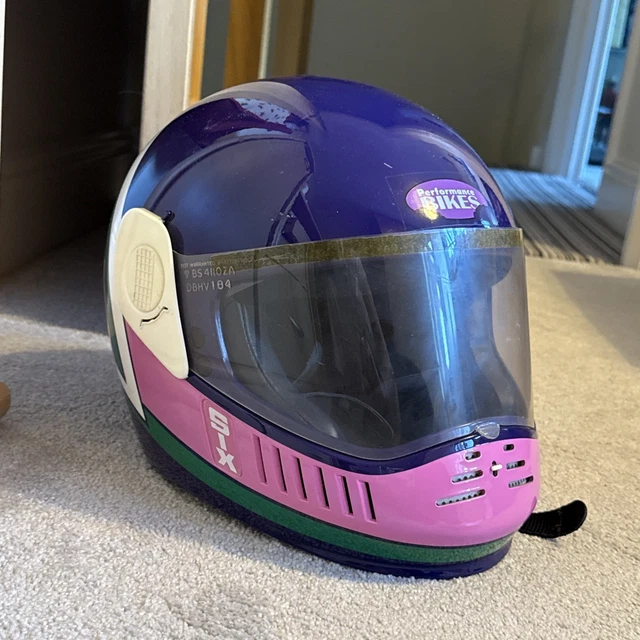 MOTORCYCLE CRASH HELMET Full Face Pink and Purple (Size Is a Ladies ...