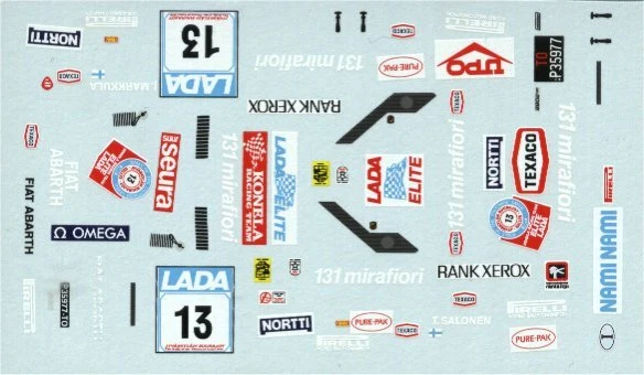 FIAT 131 ABARTH - 2nd 1000 Lakes Rally 1977 - Timo Salonen - Decal EUR ...