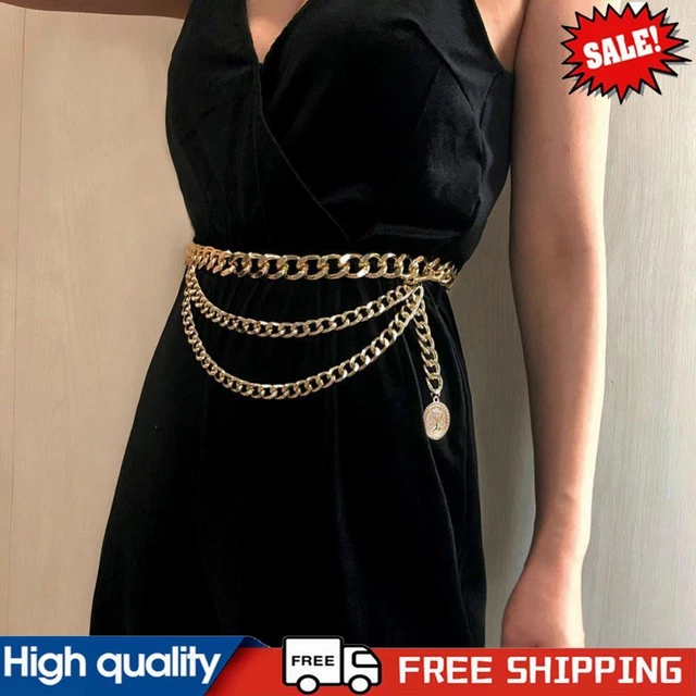 PUNK STYLE HIP Hop Multi-layer Waist Chain Women Dress Pants Belt Metal Chains ~ £6.00 - PicClick UK