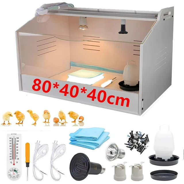 80CM CHICK BROODER Box Rearing Poultry Feeding Box Keep Warm Up to 35 ...