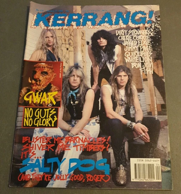 KERRANG MAGAZINE ISSUE 274 Salty Dog Gwar Bon Jovi Fish White Lion £4. ...