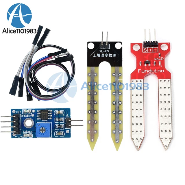 SOIL HUMIDITY HYGROMETER Moisture Detection Sensor Module With Wire For ...