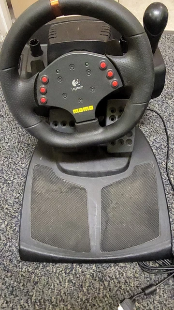 LOGITECH MOMO RACING Force Feedback Steering Wheel-Pedals-Power Cord ...