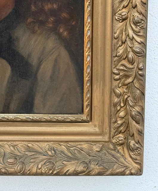 DIPINTO ANTICO 1800,RITRATTO bambina,XIX secolo,olio su tela,cornice ...