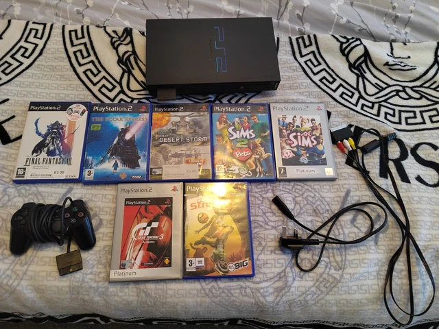 SONY PLAYSTATION 2 Black Original Console with Controller Bundle Fat ...