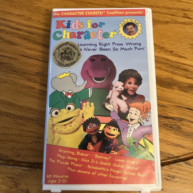 KIDS FOR CHARACTER VHS Rare Barney Tom Selleck Lamb Chop Magic School ...