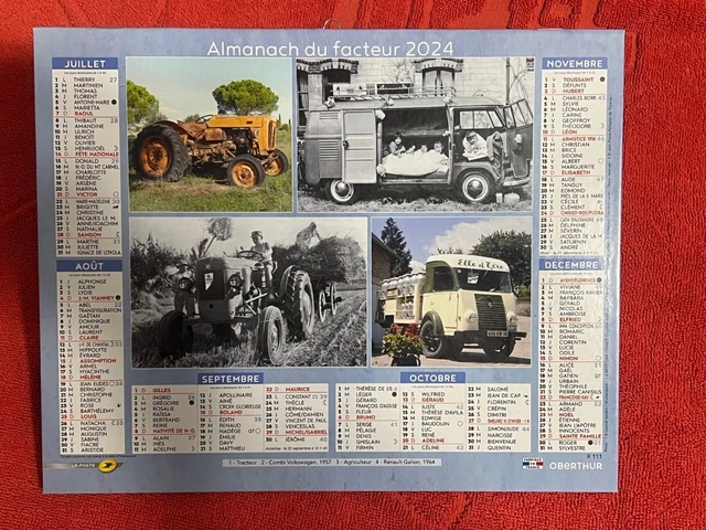 CALENDRIER LA POSTE 2024 Tracteur Combi Volkswagen Renault Galion ... CALENDRIER LA POSTE 2024 Tracteur Combi Volkswagen Renault Galion ...