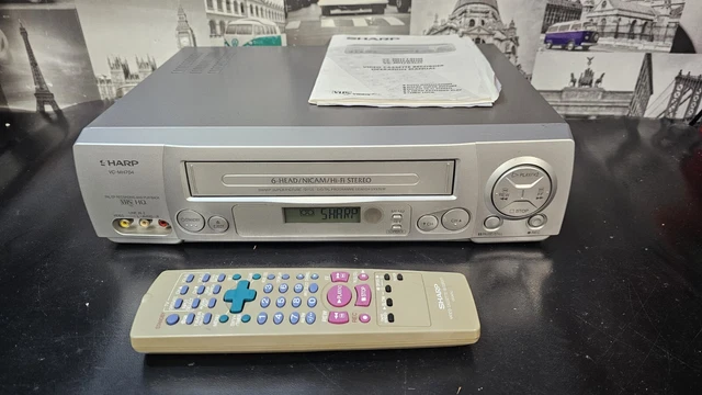 SHARP VC-MH704 VHS Videoregistratore doppio scarto Nicam stereo 6 teste ...