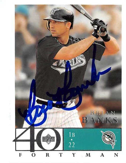CARTE DE BASEBALL dédicacée Brian Banks (Marlins) 2003 Upper Deck Forty ...