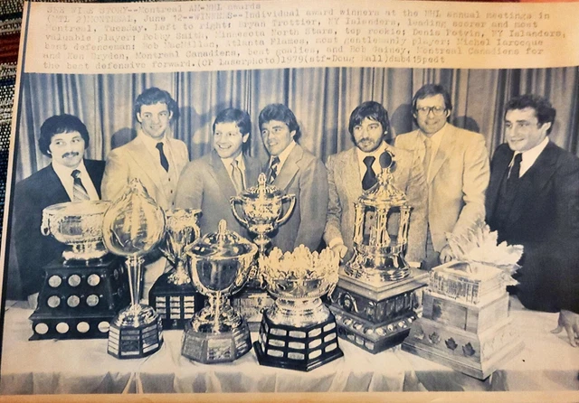 1979 NHL HOCKEY Awards Trophy Bob Gainey Ken Dryden Bryan Trottier Photo Vezina $90.00 - PicClick CA