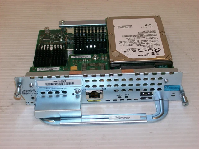 CISCO NME-CUE UNITY Express Module w/ 120GB HD CUE 7.1.2 250 VOICEMAIL ...
