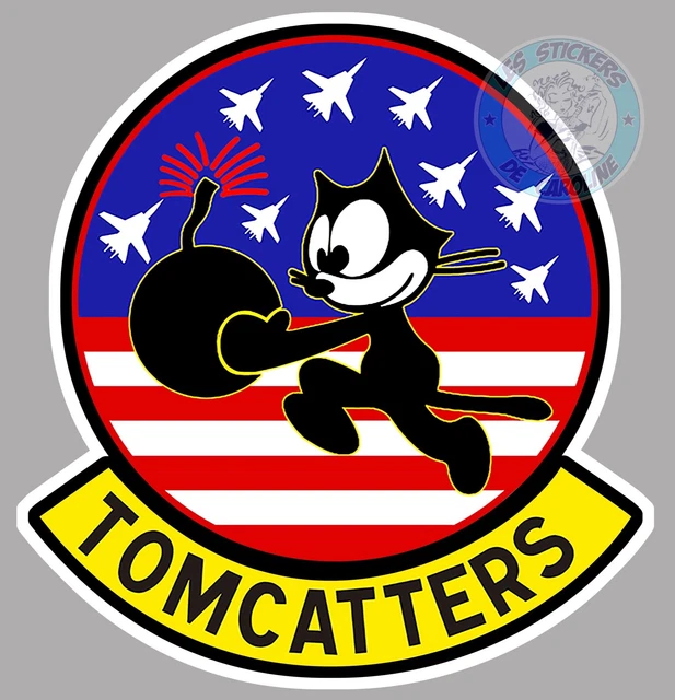 GRUMMAN TOMCAT F14 Tomcatters Squadron Aircraft Sticker Navy Tz005 £4. ...