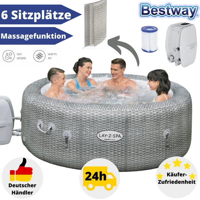 BESTWAY LAY Z Spa Honolulu AirJet Pro Whirlpool Ø201 Pool mit Filter ...