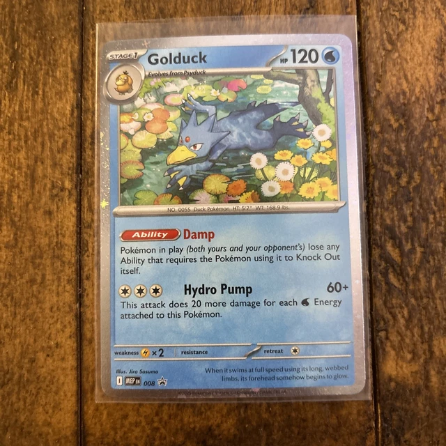 POKÉMON TCG MEGA Evolutions Golduck 008 Black Star Promo Holo Swirls ...