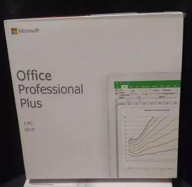 MICROSOFT OFFICE PRO Plus 2019 DVD 1 PC Lifetime License Retail Sealed ...