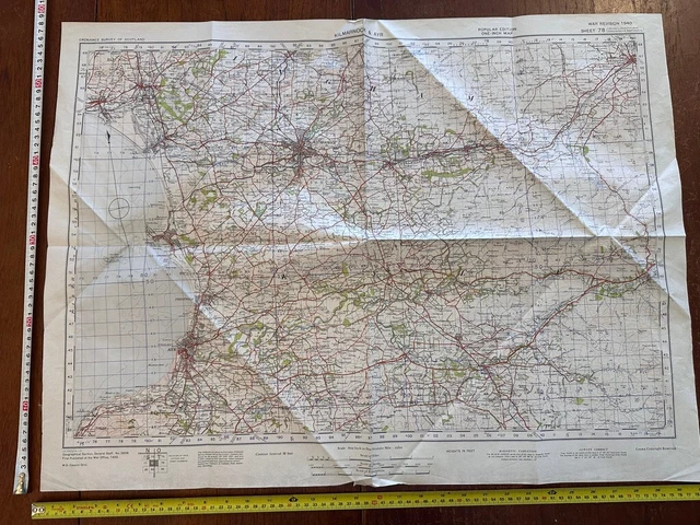 ORIGINAL WW2 BRITISH Army GSGS OS Map of Scotland - Kilmarnock & Ayr £ ...