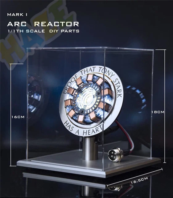 IRON MAN TONY Stark MK1 Arc Reactor Display Box Remote Control Metal ...