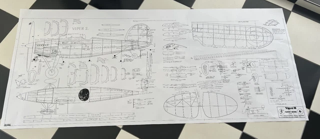 RARE VIPER II Rupert Moore Model Aeroplane Drawings £6.99 - PicClick UK