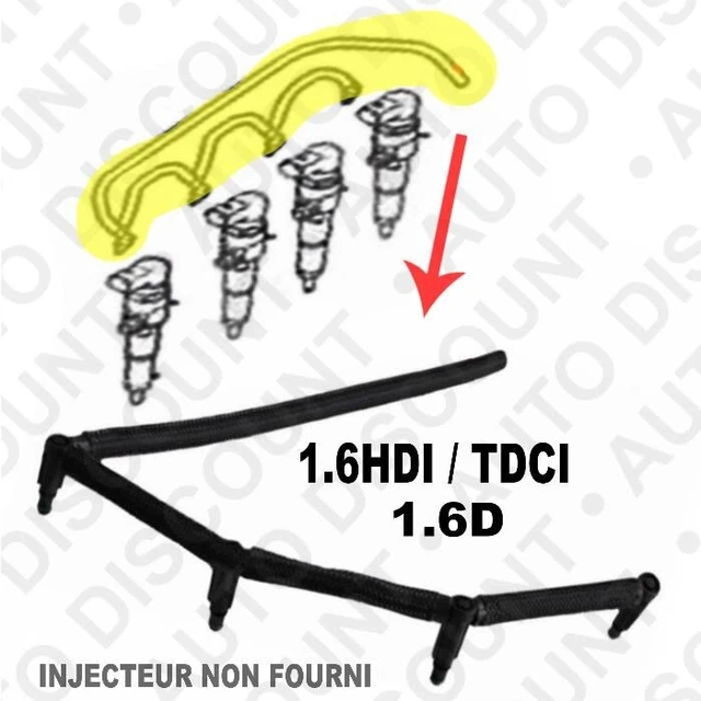 RAMPE RETOUR DIESEL injecteur POUR PEUGEOT CITROEN 1.6 Hdi Tdci FORD FIAT VOLVO EUR 24,99 ...