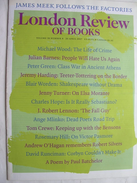 LONDON REVIEW OF BOOKS April 20 2017 Cadbury Poland Fritz Lang US ...