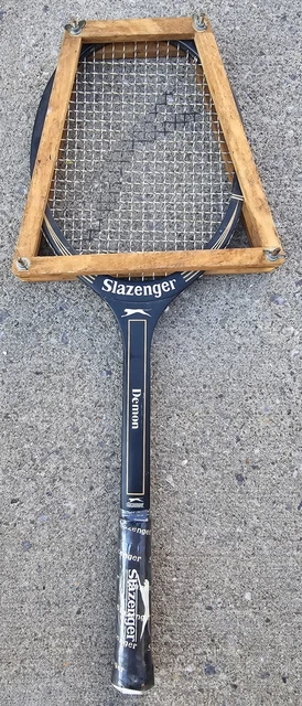 NEW VINTAGE SLAZENGER Demon Wooden Tennis Racket Rare Collectible £110. ...