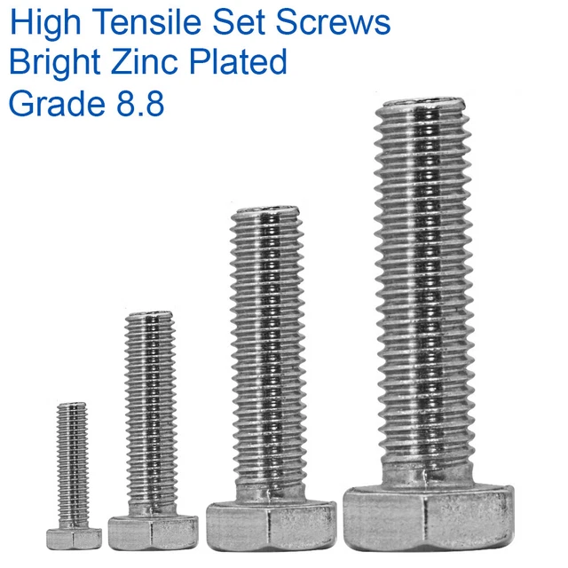 M20 X 40MM SET SCREWS HEXAGON HEX BOLT BRIGHT ZINC PLATED 8.8 DIN 933 £ ...
