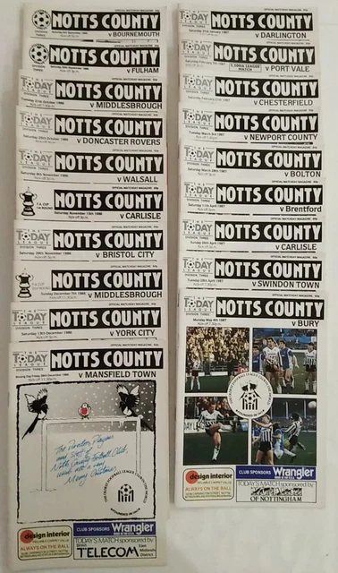 19 X NOTTS County Home Game Football Programmes 1986-87 Season-FA Cup £ ...