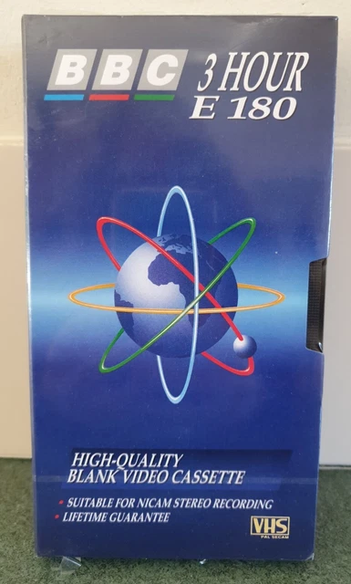 BBC E180 VHS Cassette Tapes 3 hour New and Sealed Blank Tape Video ...