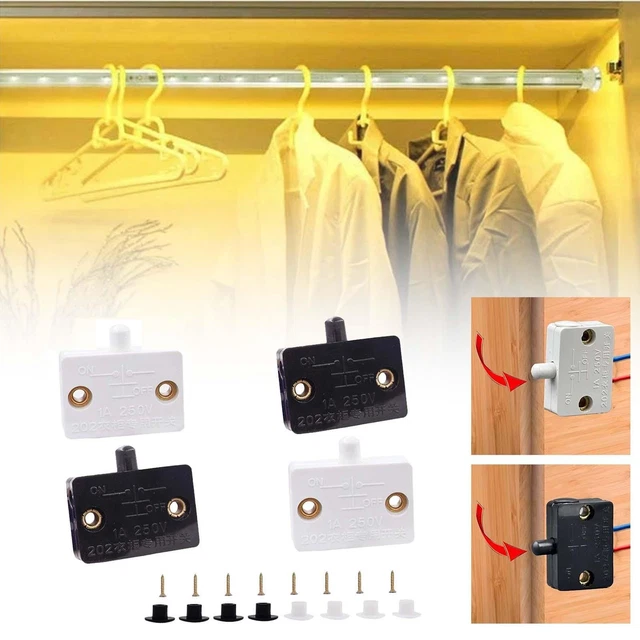 4 PIECES CABINET Door Switch Closet Light Lamp Switch for Closet Pantry ...
