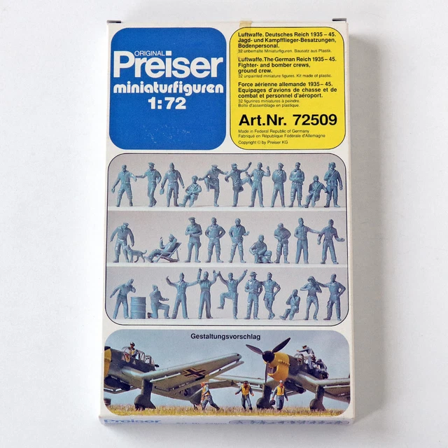 PREISER 72509 - Piloten und Bodenpersonal, Luftwaffe - Bausatz im Maßstab 1:72 EUR 19,00 ...