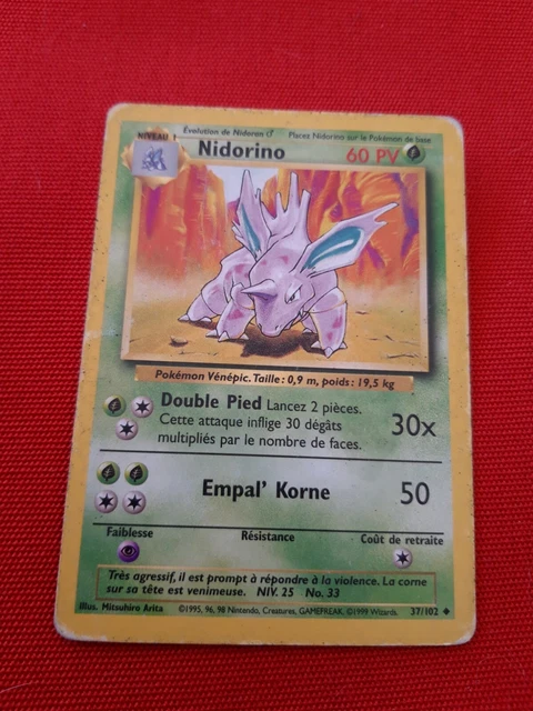 NIDORINO 37/102 PV60 Set De Base 2Nde Edition Wizards Carte Pokemon Vf Fr EUR 5,90 - PicClick FR