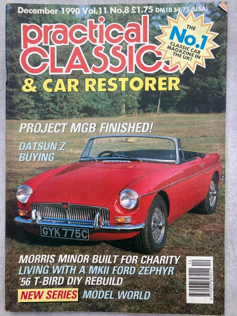 PRACTICAL CLASSICS MAGAZINE - December 1990 - MGB, Datsun Z, Zephyr, T-Bird £7.49 - PicClick UK