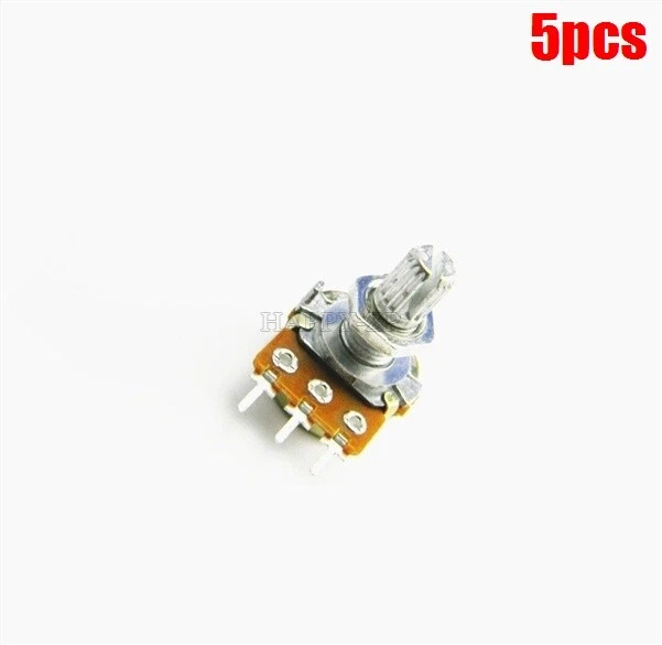 5PCS 250K OHM B250K Knurled Shaft Linear Rotary Taper Potentiometer L ...