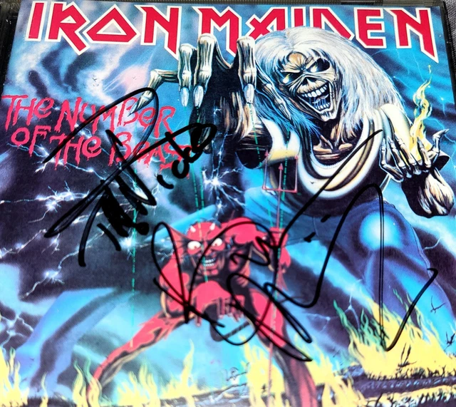 IRON MAIDEN AUTOGRAPHED SIGNED CD Bruce DICKINSON Nicko McBRAIN Number ...