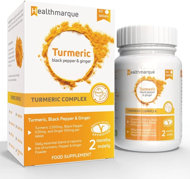 TURMERIC COMPLEX TURMERIC Black Pepper&Ginger 60 Tablet Max Strength ...