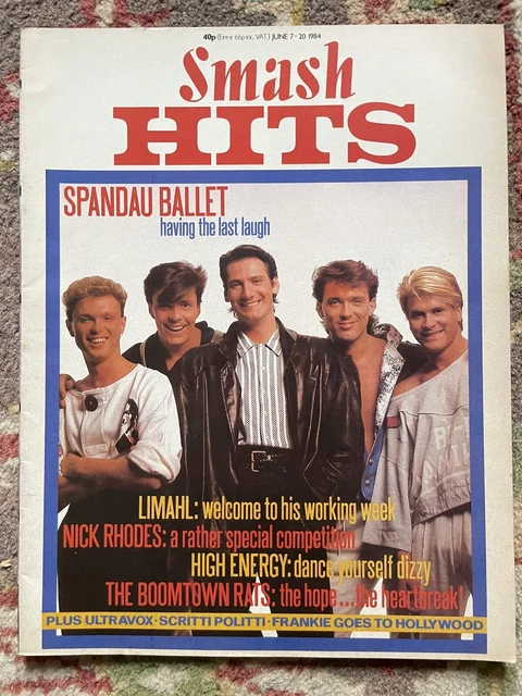 SMASH HITS SPANDAU Ballet Nick Rhodes Duran Boomtown Rats Marc Almond ...