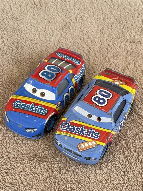 DISNEY PIXAR CARS REX REVLER GASK-ITS #80 RACER x2 Diecast 1:55 MATTEL ...