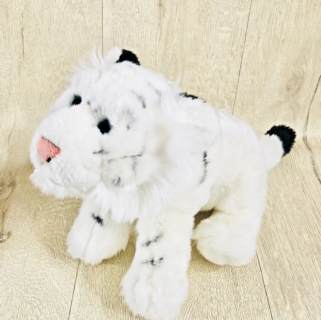 KEEL WHITE SIBERIAN Tiger Cub Zoo Blue Eyes Big Cat Soft Toy Plush ...