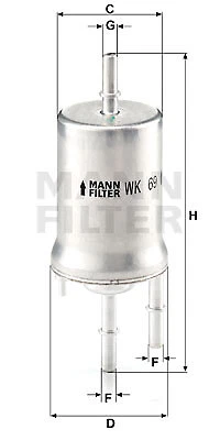 FUEL FILTER FITS AUDI RS3 8PA 2.5 11 to 12 CEPA Mann 1K0201051K ...