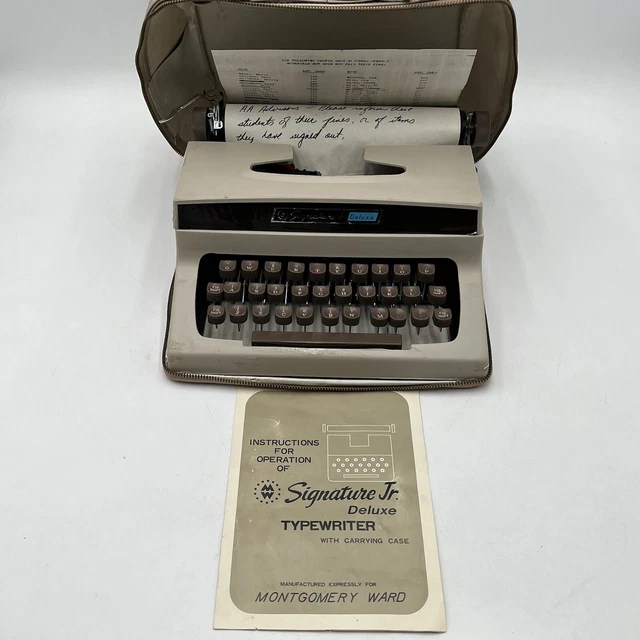 RARE! MONTGOMERY WARD signature Jr Deluxe typewriter 48-15753M W/Case ...