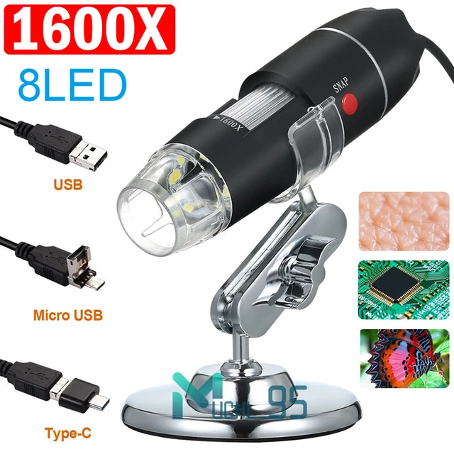 USB DIGITAL MICROSCOPE Camera Handheld HD Inspection Camera 1600x ...