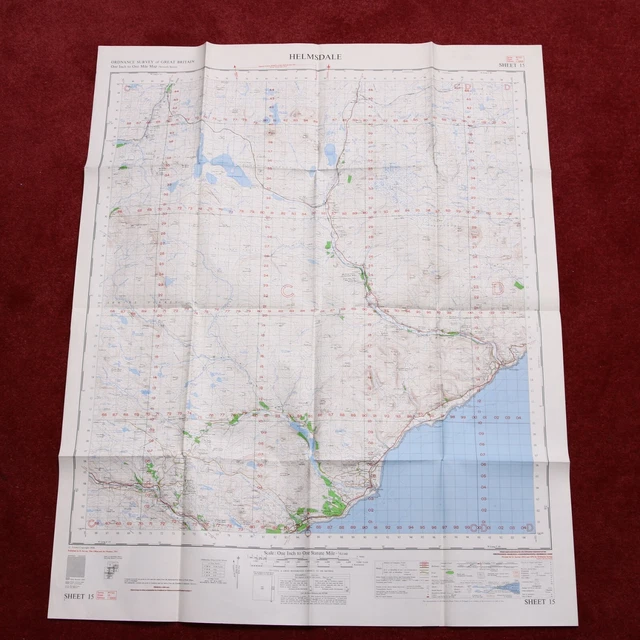 RARE VINTAGE 1961 military issue Ordnance Survey map of Helmsdale £24. ...