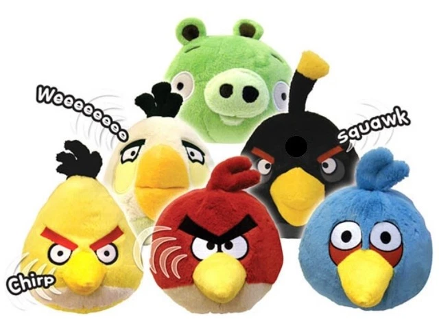 NEW OFFICIAL 5 Inch Angry Bird Soft Toys With Sound Slammer Plush £10. ...