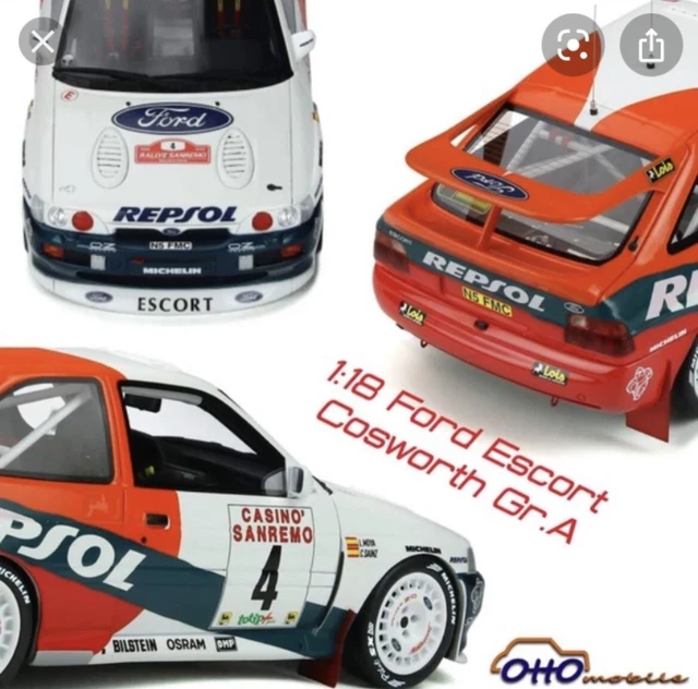 FORD ESCORT RS Cosworth Rally - Repsol - #4 - White / Orange 1/18 ...