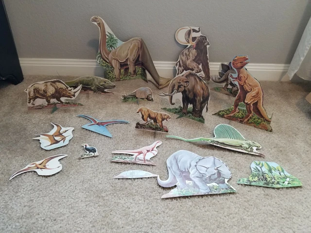 VINTAGE PREHISTORIC PAPER Cut Outs, Woolly Mammoths, Dinosaurs 1958 ...