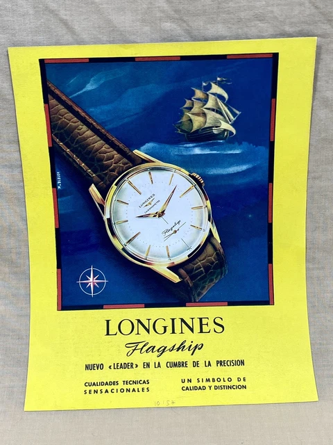 LONGINES VINTAGE BROCHURE Advertisement Page Flagship Chrono OEM / £95. ...