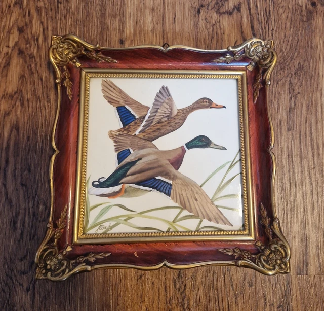 ROSENTHAL PORZELLAN BILD, Nr. 10 Wildenten, signiert, 20cm x 20cm ...