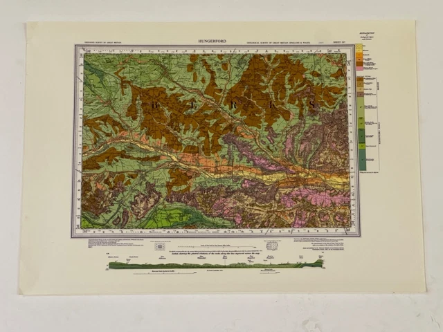 ORDNANCE SURVEY, ENGLAND, Geological, Drift, Sheet Map, of Hungerford ...